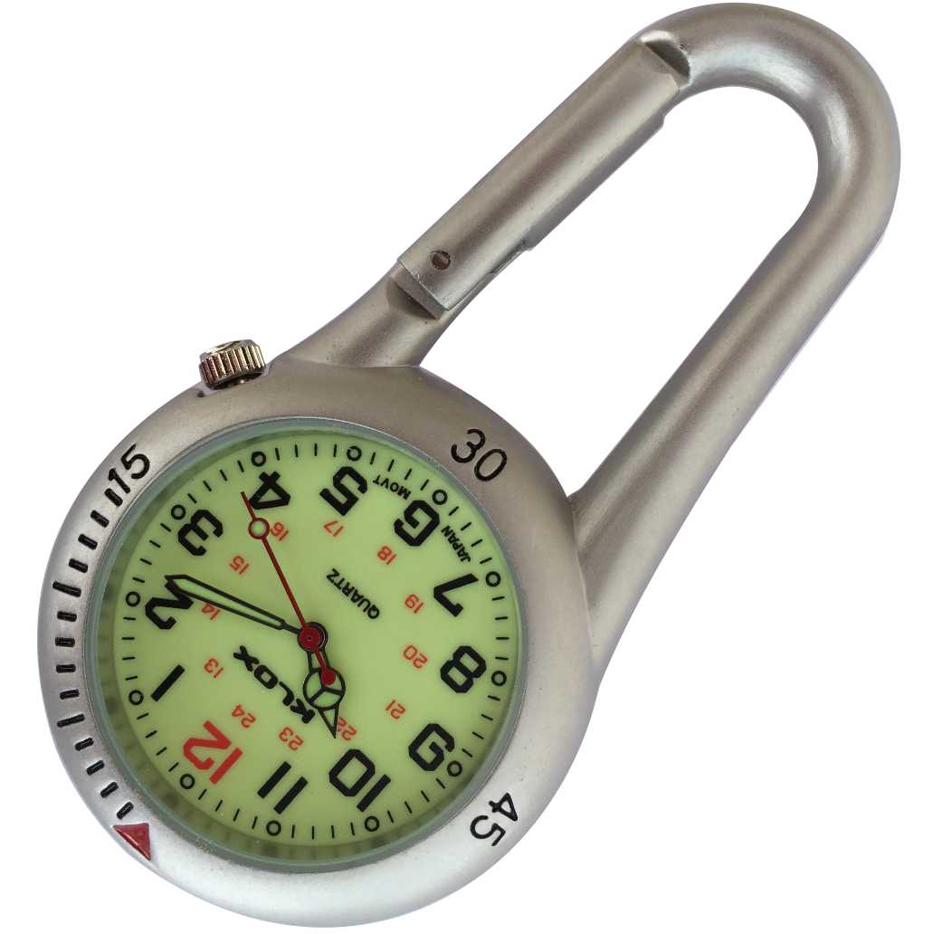 Clip-on Carabiner Watch - Luminescent Dial – Nursewatches.com