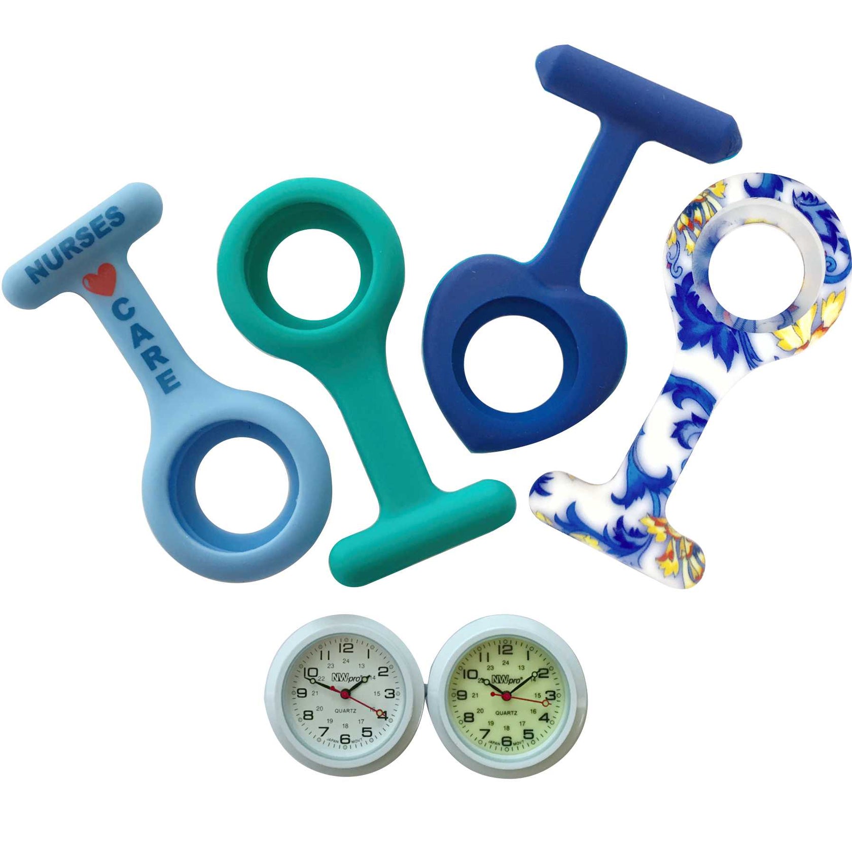 Nurses Lapel Watch Silicone (Infection Control) 4 Pack - The Blues ...